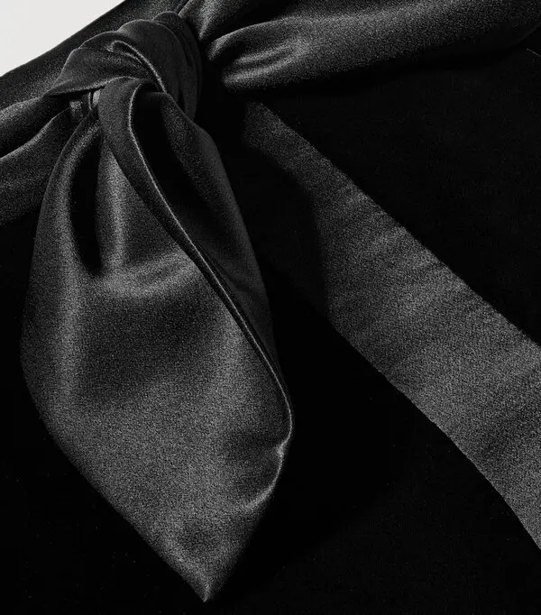 Saint Laurent Velvet-satin Bow-detail Midi Skirt