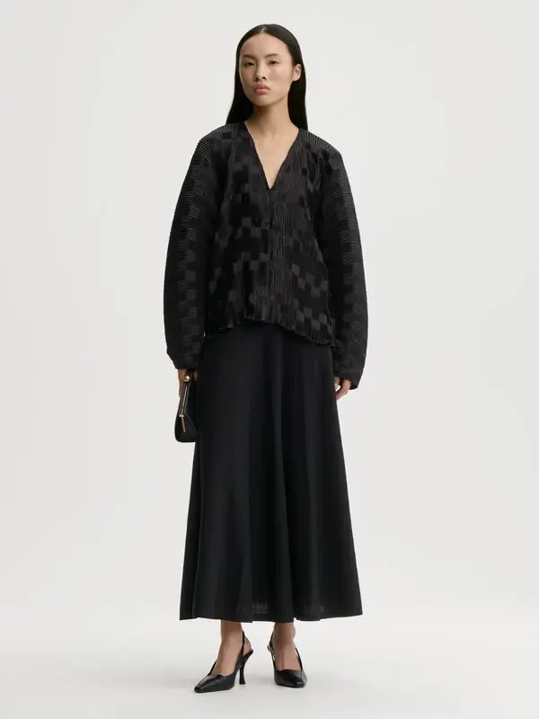 BY MALENE BIRGER Franca Pleated Satin Blouse