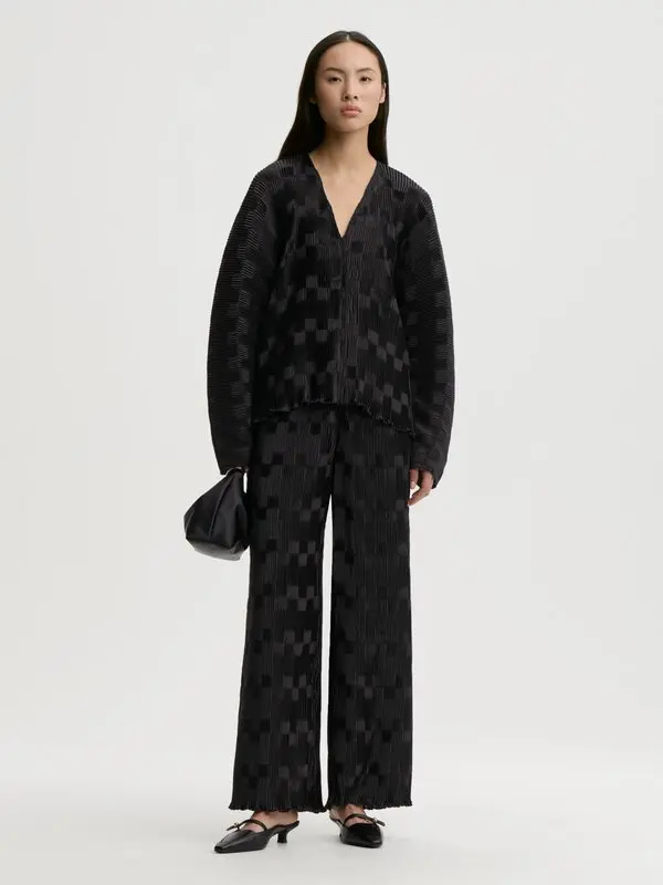 BY MALENE BIRGER Letita Pleated Satin Trousers