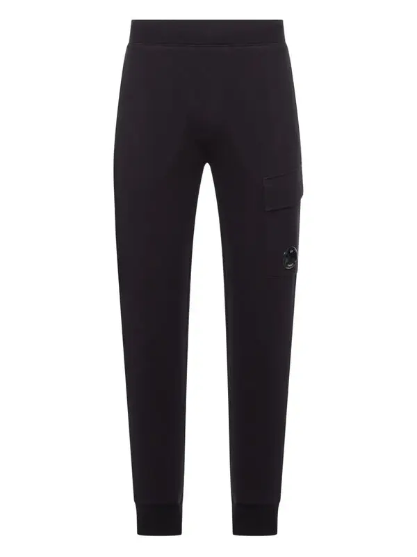 C.P. COMPANY Fleece Cargo Pants With Pocket Lens Detail - Nero