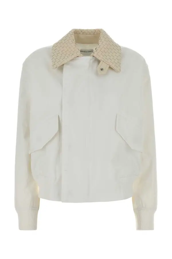 Bottega Veneta Cotton Blouson Jacket With Interlaced Collar