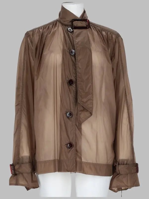 Saint Laurent Nylon Blouse With Lavaliere Neck Tie