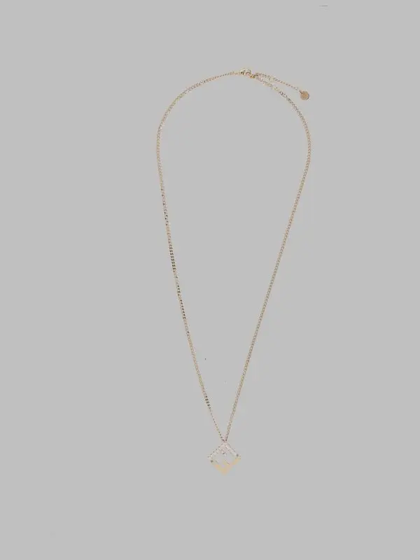 Fendi Forever Zircon Mini Necklace In Brass - Gold