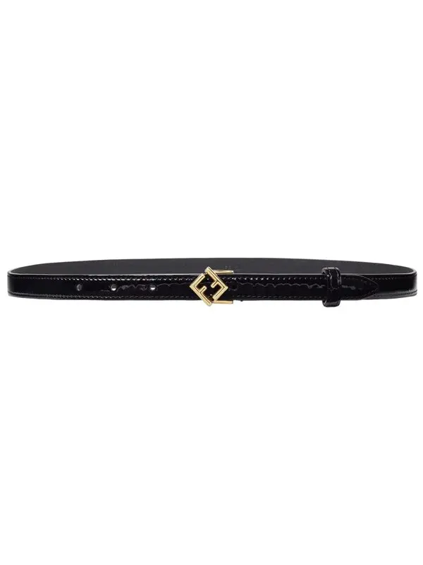 Fendi Ff Diamonds Leather Belt - Black