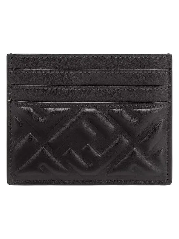 Fendi Leather Card Holder With Ff Diamonds Design