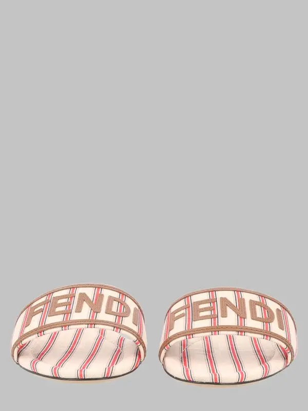 Fendi Canvas Logo Slide Sandals