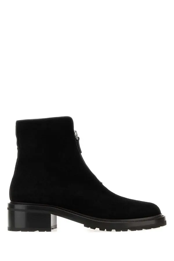 THE ROW Suede Hike Ankle Boots - Black