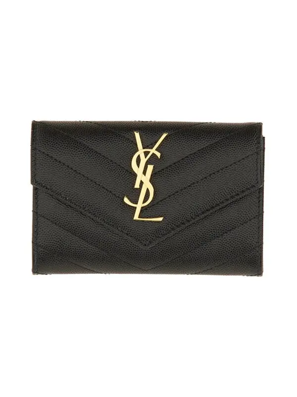 Saint Laurent Cassandre Mini Leather Envelope Wallet
