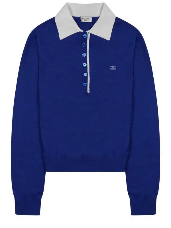 Celine Cashmere-silk Polo Sweater
