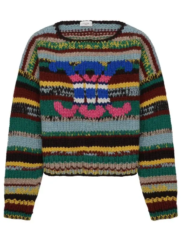 Celine Alpaca Blend Sweater With Mouliné Effect