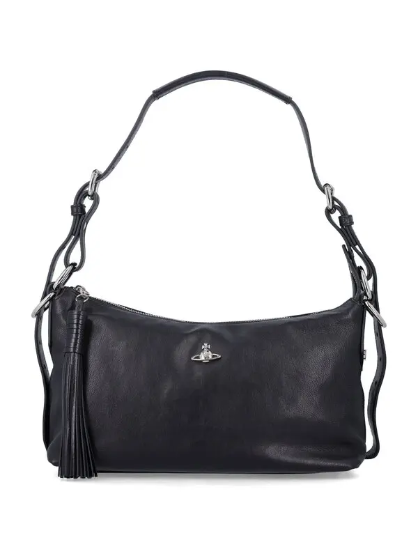 VIVIENNE WESTWOOD Leather Shoulder Bag With Tassel Detail