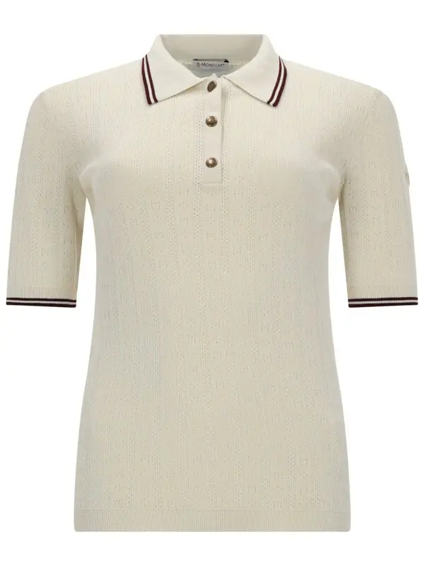 Moncler Cotton Polo Sweater - Ivory
