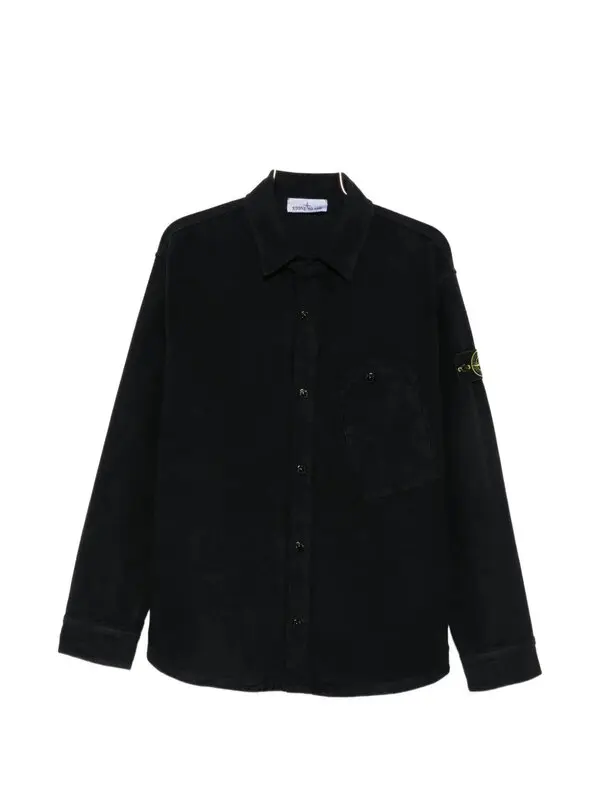 Stone Island Patch Chest Pocket Jacket With Snap Front & Cuffs