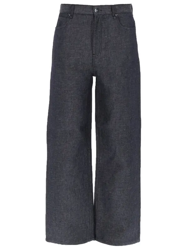 Fendi Jeans Relaxed Fit In Linen-cotton Silk Blend
