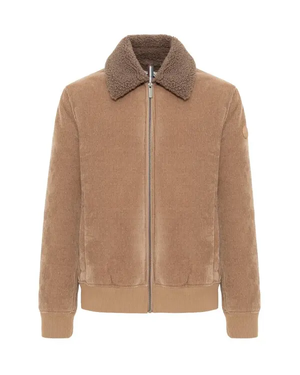 COLMAR Corduroy Zip Jacket With Faux Shearling Collar - Marrakech