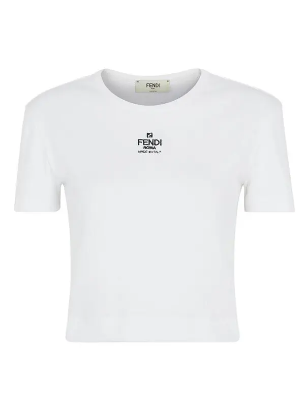 Fendi Logo Cotton-blend Top - White