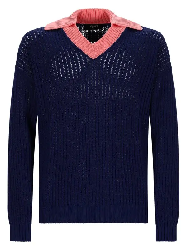 Fendi Cotton Cable-knit Crewneck Sweater
