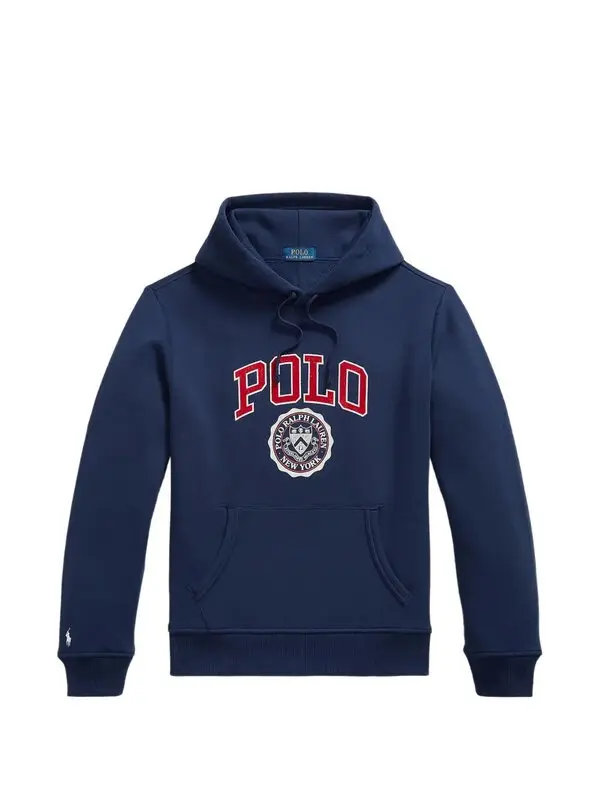 Polo Ralph Lauren Flocked Logo Hooded Sweatshirt - Blu
