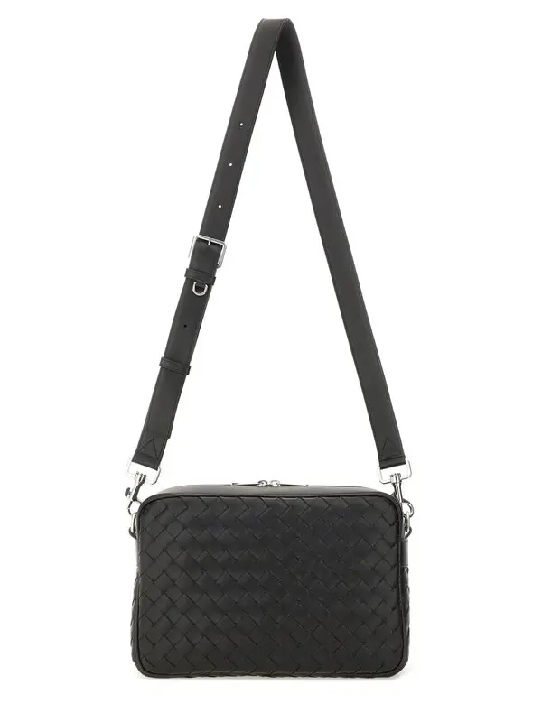 Bottega Veneta Intraccciated Room Handbag In Calfskin - Black