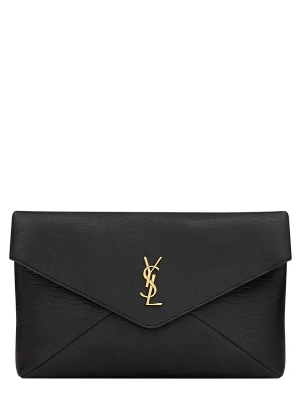 Saint Laurent Envelope Cassandre Large Lambskin Clutch Pouch