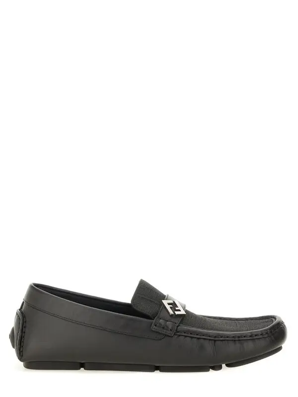 Fendi Ff Squared Driver Loafers - Brown