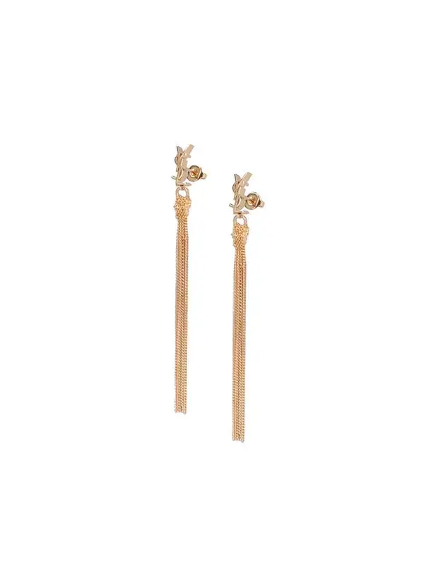 Saint Laurent Brass Statement Earrings - Gold