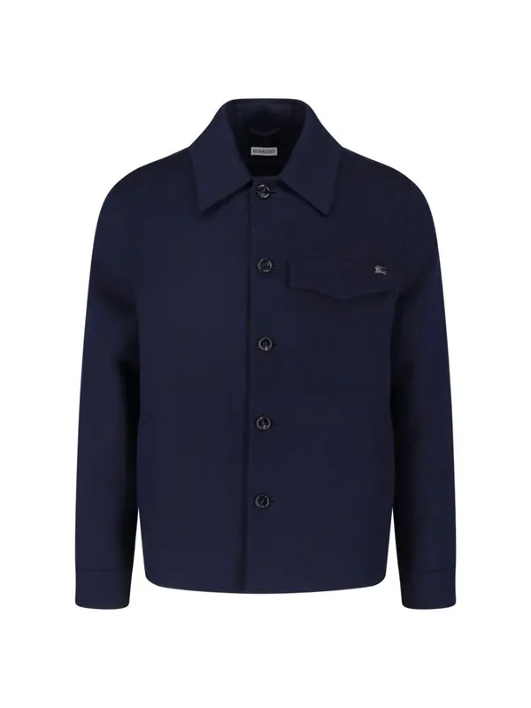 Burberry 100% Wool Jacket - Blue