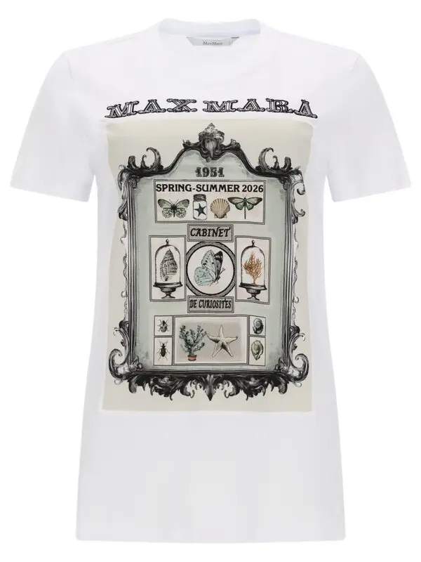 Max Mara Spadino Graphic Cotton T-shirt - White