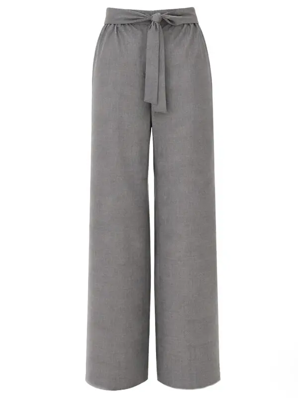 Max Mara Salpa Wide-leg Virgin Wool Pants - Grey