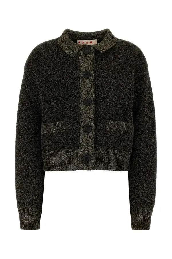 Marni Marled Wool-blend Metallic Cardigan
