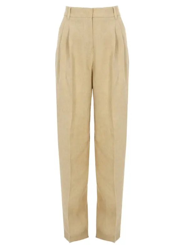 Max Mara Sumerian-inspired Wide-leg Linen Pants