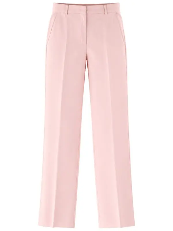 Max Mara Virgin Wool Straight Leg Pants - Pink