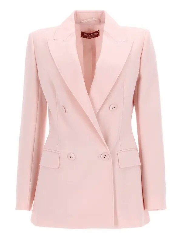 Max Mara Double-breasted Wool Crepe Jacket - Pink