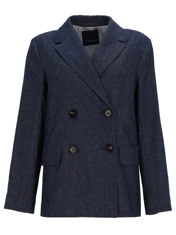 Max Mara Cotton-linen Double-breasted Blazer