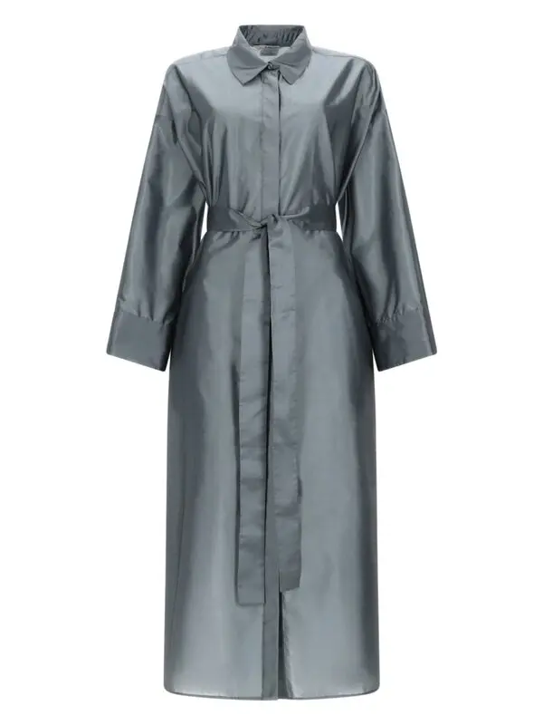 Max Mara Silk-blend Button-front Gown Dress Anna