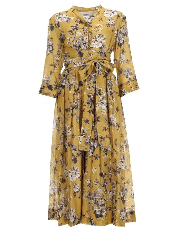 Max Mara Sleek Ramie Gown Lungo "estremo