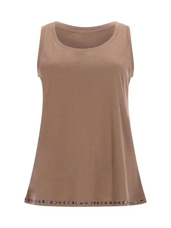 Max Mara Sleeveless Cotton-modal Top - Beige