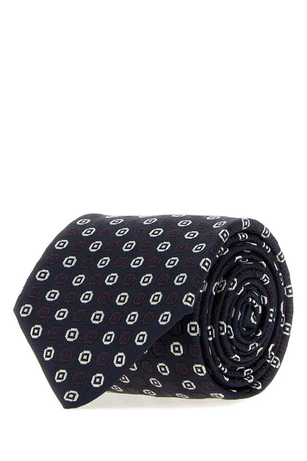 Saint Laurent Embroidered Jacquard Tie, 8 Cm - Printed