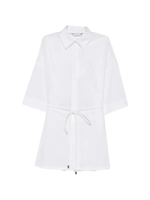 Max Mara Cotton Mini Shirt Dress - Bianco