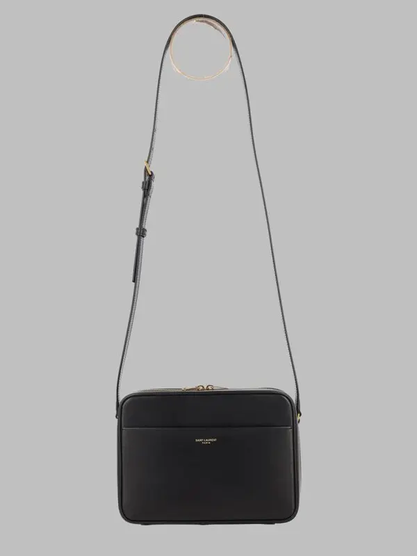 Saint Laurent Camera Mini Leather Crossbody Handbag 16 X 21 X 6 Cm - Black