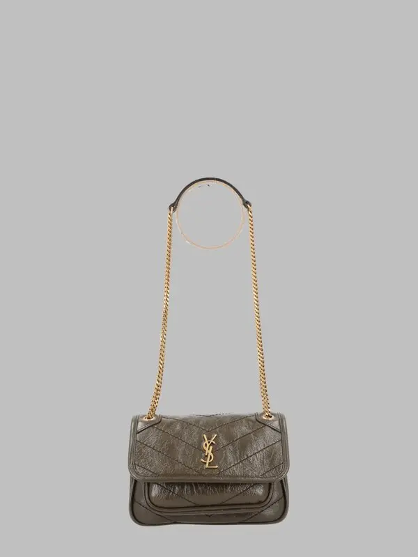 Saint Laurent Niki Mini Leather Shoulder Bag - Brown