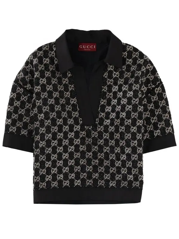 Gucci Gg Crystal-embellished Metallic Top