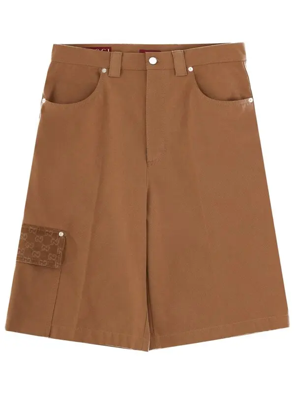 Gucci Cotton Mini Shorts With Monogram Details