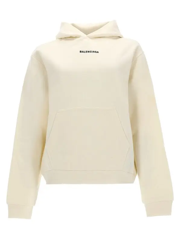 Balenciaga Logo Cotton Sweatshirt - Ivory