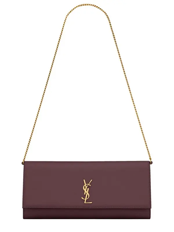 Saint Laurent Kate Mini Shoulder Bag In Leather - Bordeaux