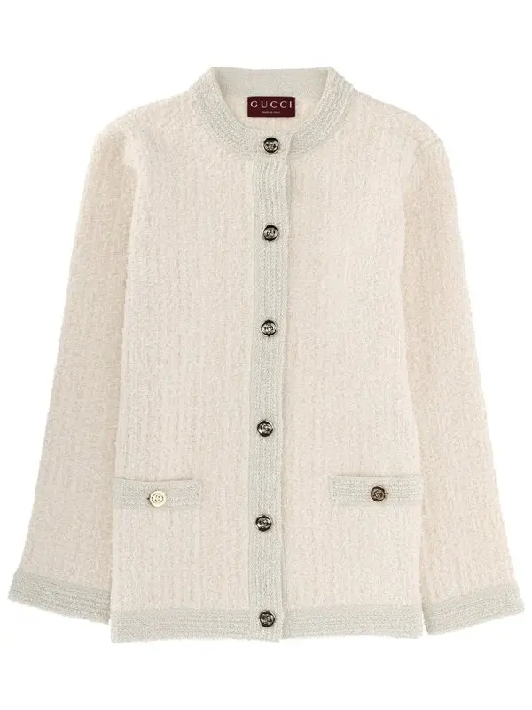 Gucci Textured Wool Button-front Cardigan - Ivory