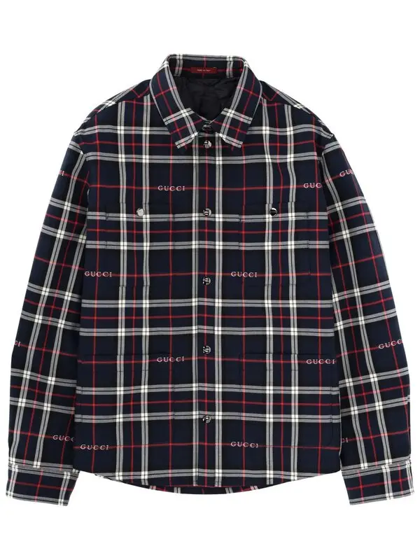 Gucci Logo Cotton Overshirt - Blue