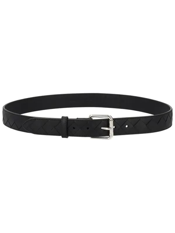Bottega Veneta Braided Calf Leather Belt - Black