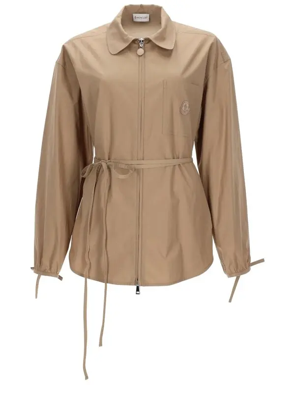 Moncler Cotton Zip-front Jacket With Belt
