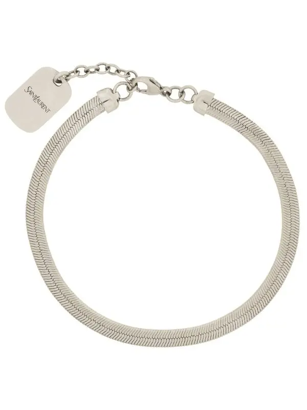 Saint Laurent Chain Bracelet In Brass - Silver